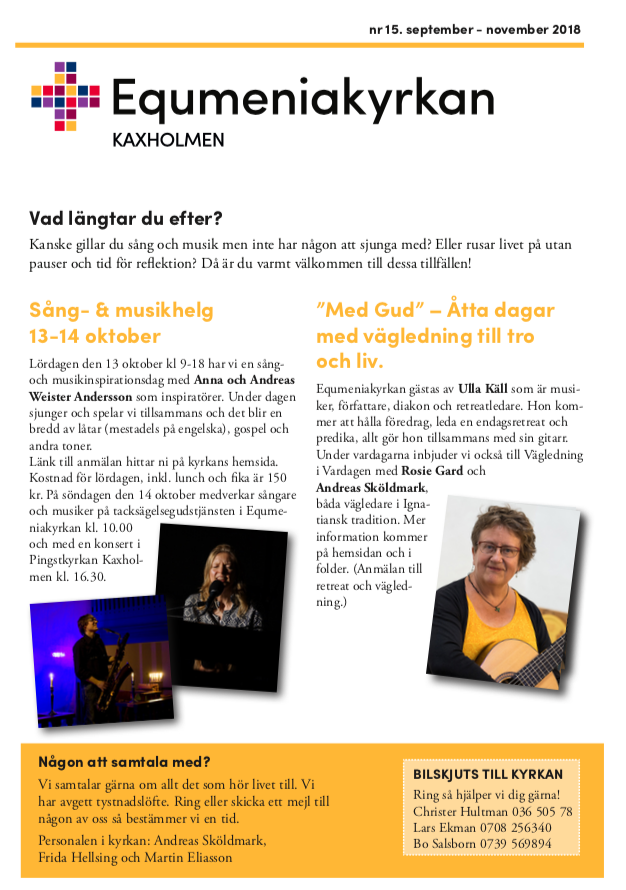 Programblad | Equmeniakyrkan Kaxholmen